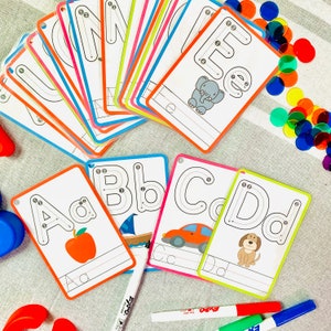 Traceable Alphabet and Number Flashcards Bundle, Tracing Alphabet ...
