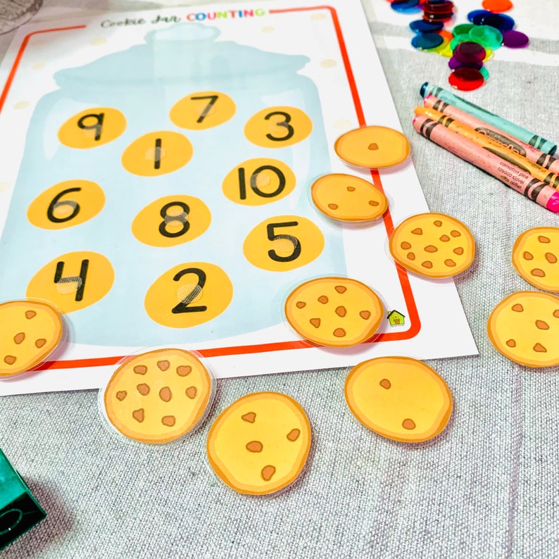 Counting to 10 Cookie Jar Printable Activity, Count to 10, Preschool ...