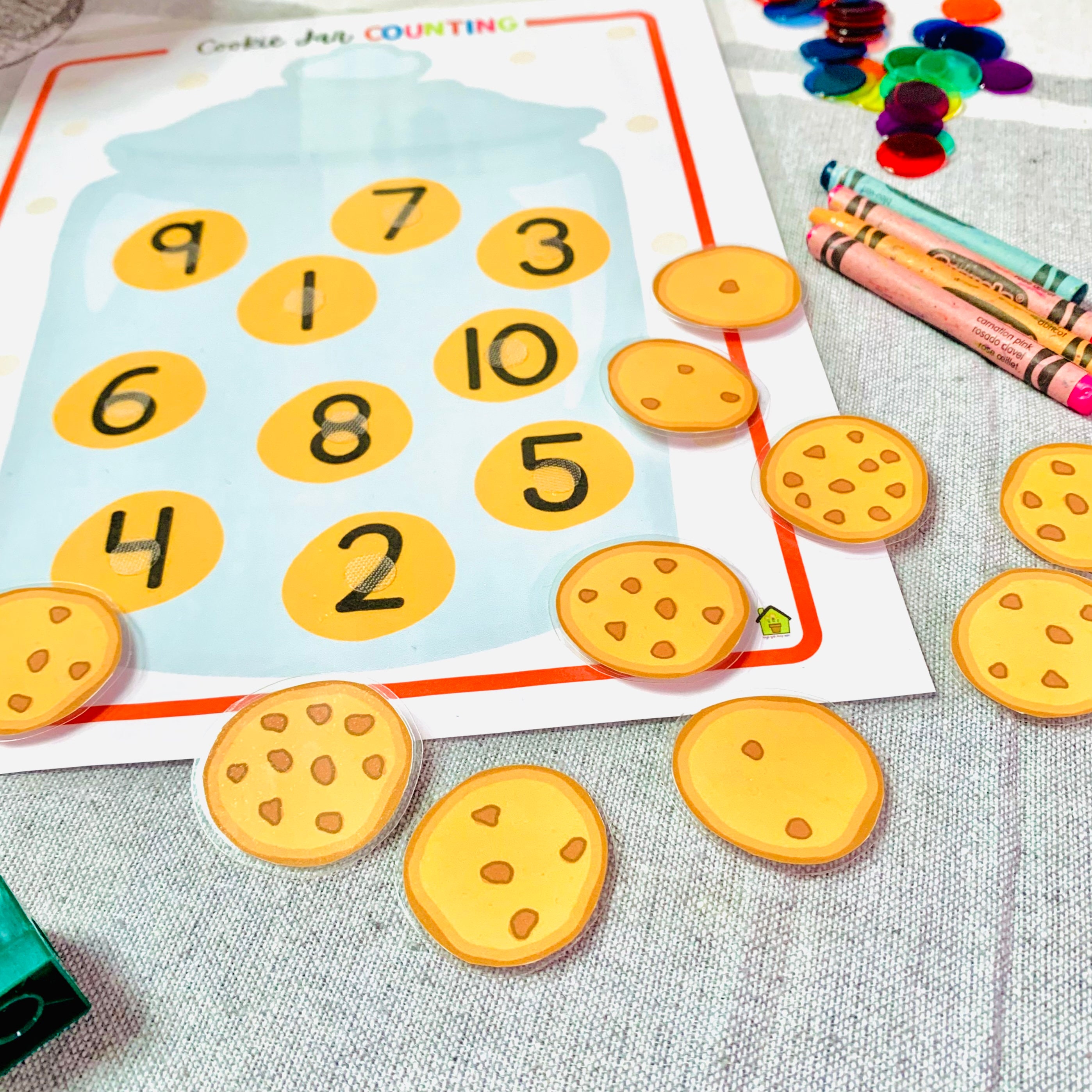 Counting to 10 Cookie Jar Printable Activity, Count to 10, Preschool ...