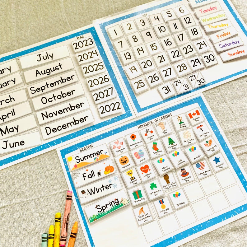 Kids Daily Calendar, Homeschool Wall Calendar, Printable Calendar, Busy ...