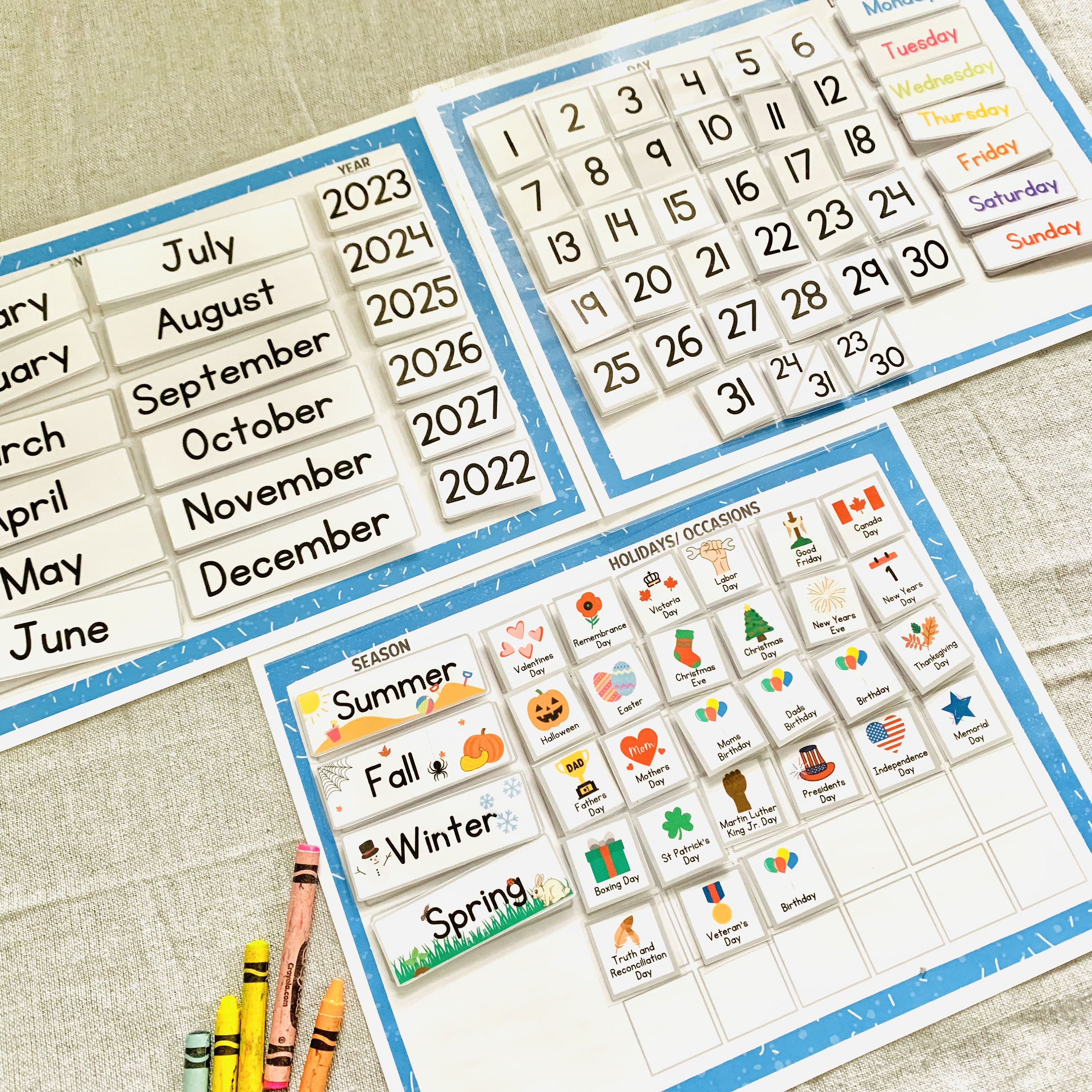 Kids Daily Calendar, Homeschool Wall Calendar, Printable Calendar, Busy ...