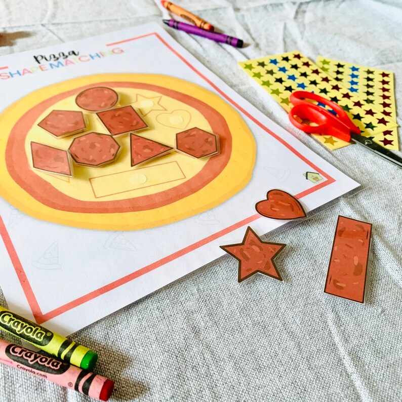 Shape Matching Printable, Pizza Shape Pepperoni Sorting Game, Shape ...