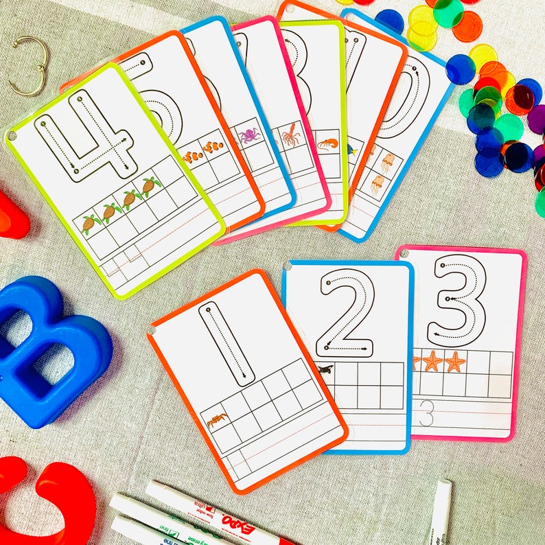 Traceable Alphabet and Number Flashcards Bundle Tracing - Etsy