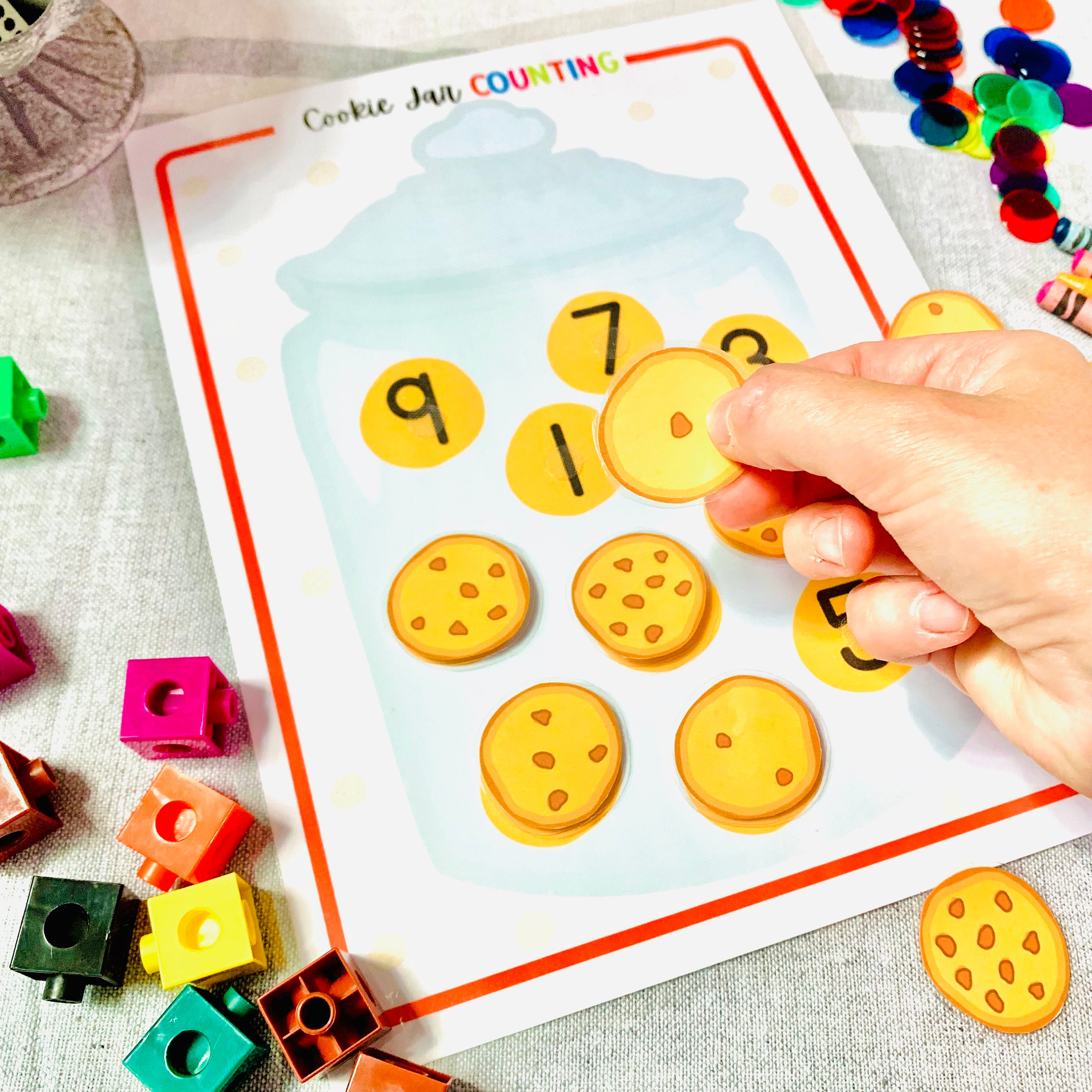 Counting to 10 Cookie Jar Printable Activity, Count to 10, Preschool ...
