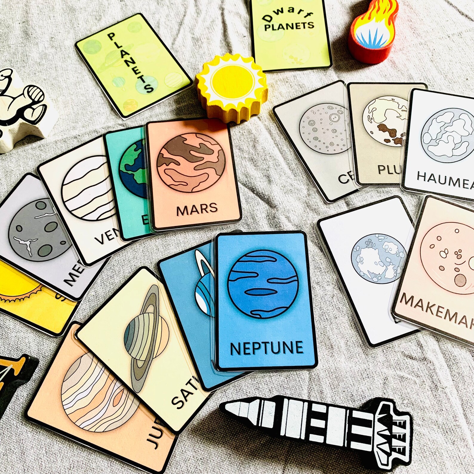 Solar System Flash Cards, Planet Matching Game, Planet Flash Card Game ...