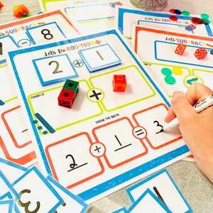 Kindergarten Math Printable Bundle, Adding and Subtraction Worksheets ...