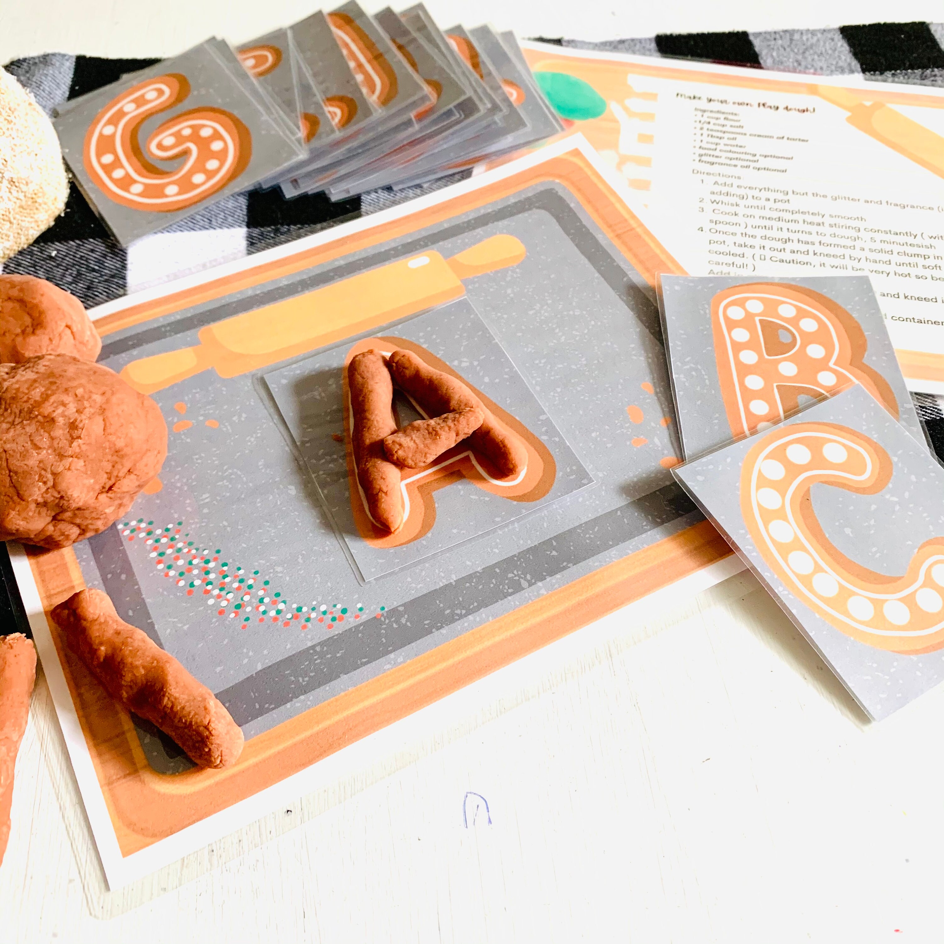 Alphabet Play Dough Mat, Play Dough Activity, Letter Tracing Practice ...