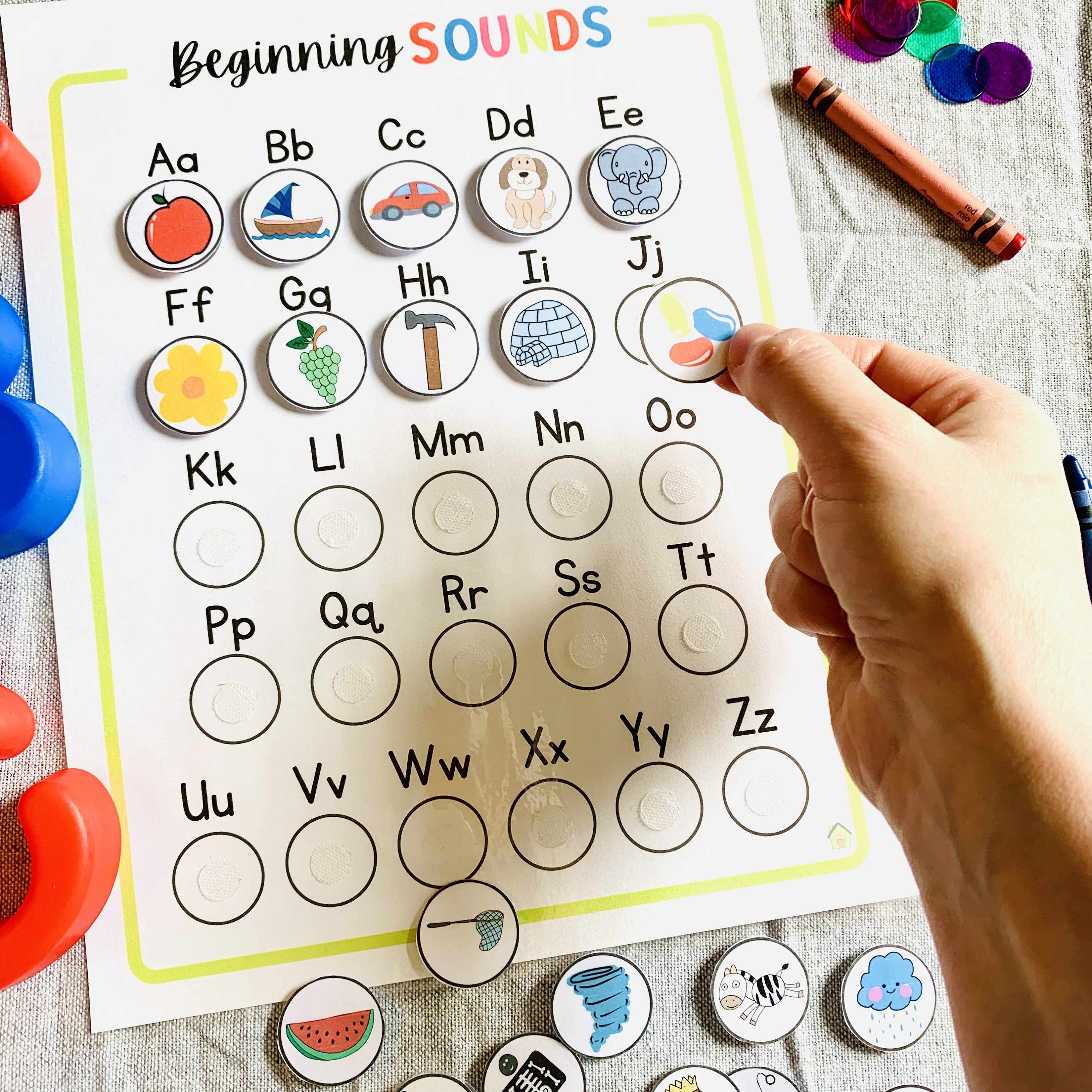 Beginning Sounds Printable, Printable Alphabet Learning, Homeschool ...