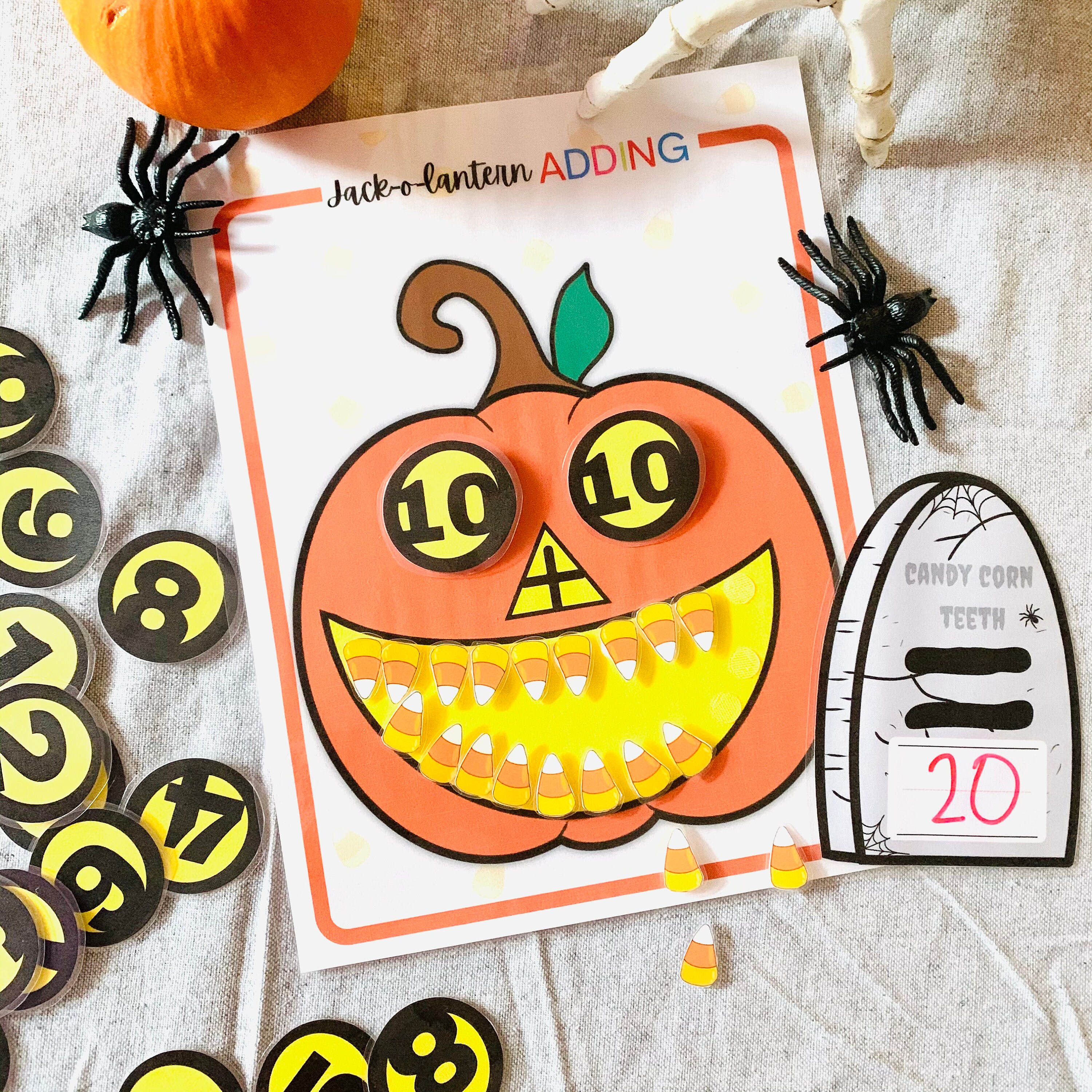 Halloween Candy Corn Math, Jack-o-lantern Adding Activity, Halloween ...