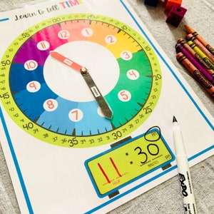 Learn to Tell Time Printable Clock, Clock Printable, Telling Time ...