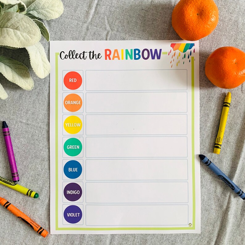 Spring Scavenger Hunt Activity, Collect the Rainbow Game, Spring ...