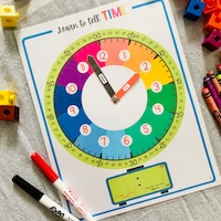 Kids Clock, Learn to Tell Time, Printable Learning Game, Homeschool ...
