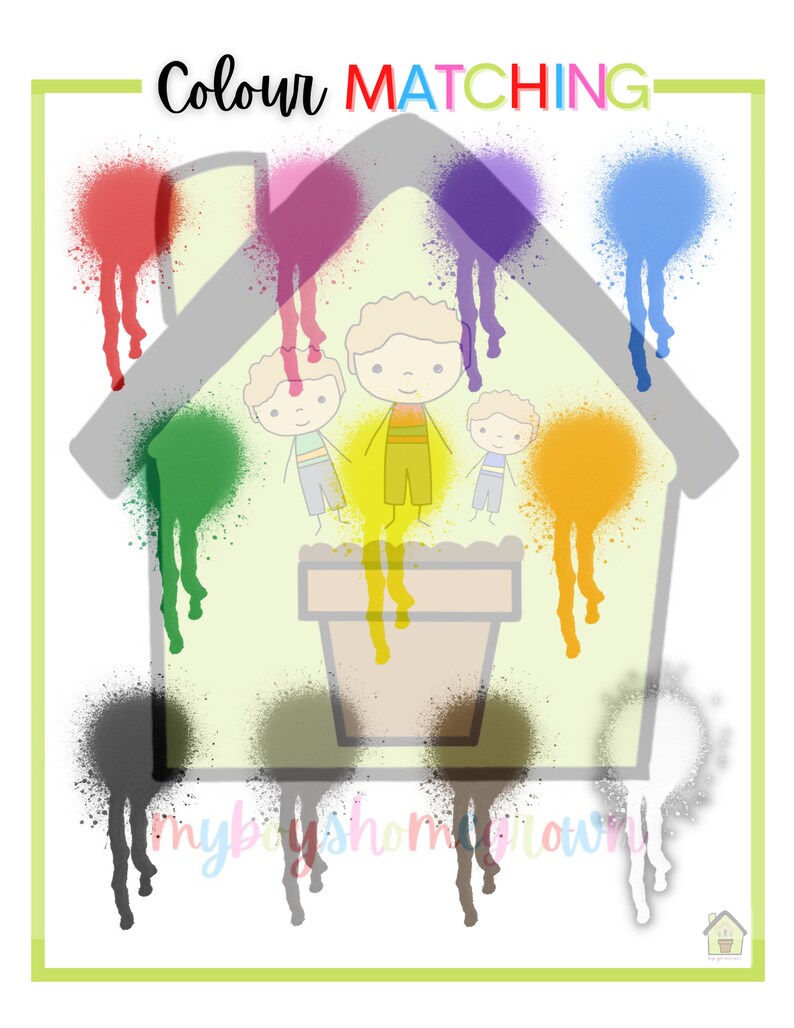 Color Matching Printable, Colour Sorting Activity, Toddler Learning ...