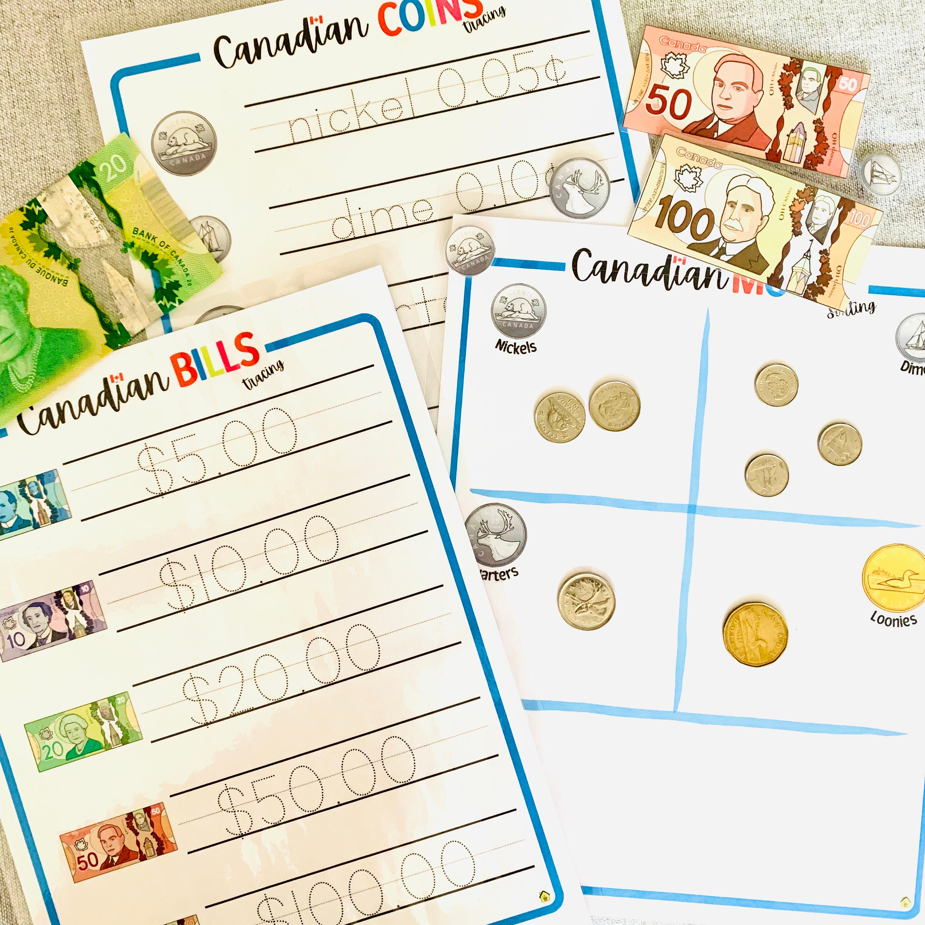 Learning Money Activity BUNDLE, Canadian Money Activity, Teach Money ...