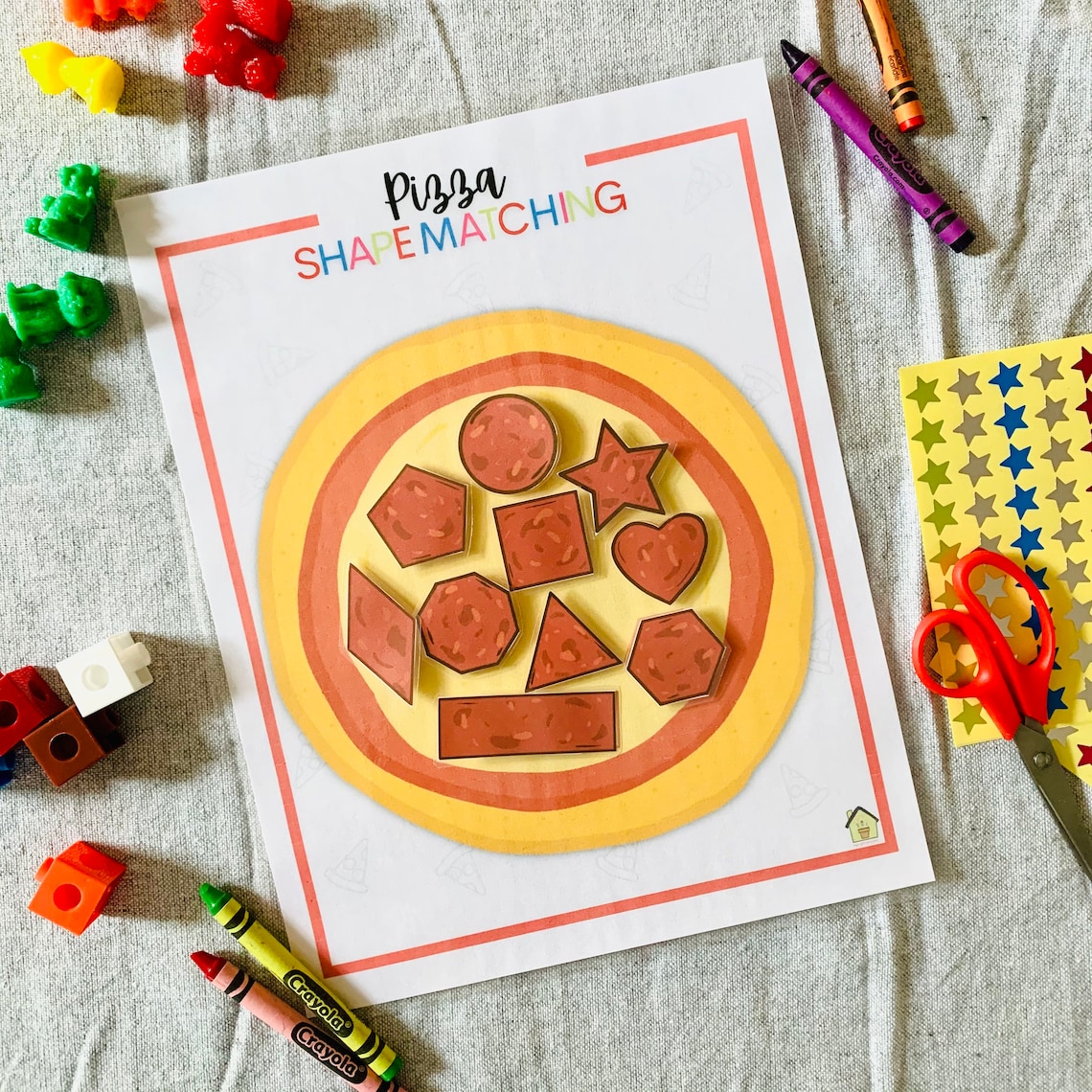 Shape Matching Printable, Pizza Shape Pepperoni Sorting Game, Shape ...