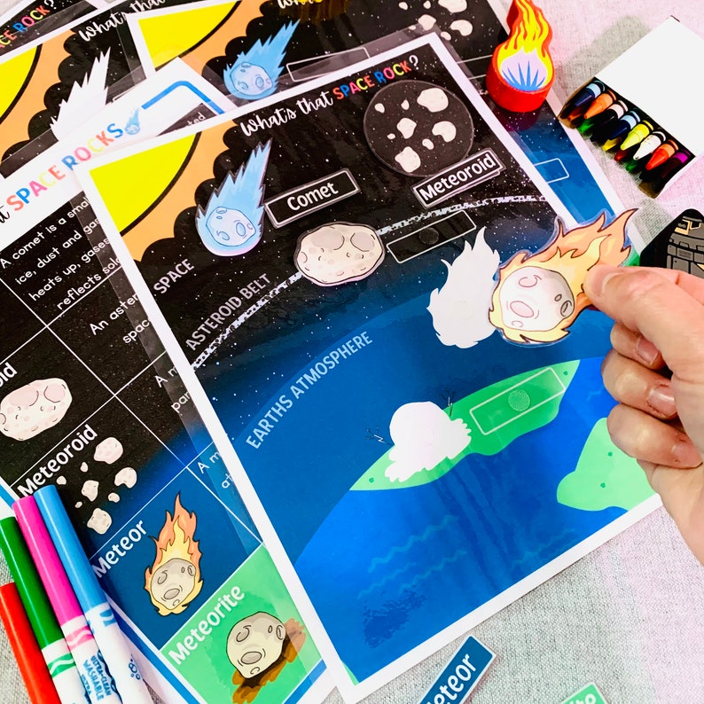 Comets, Asteroids, Meteors Activity Printable, Learn About Space Rocks ...