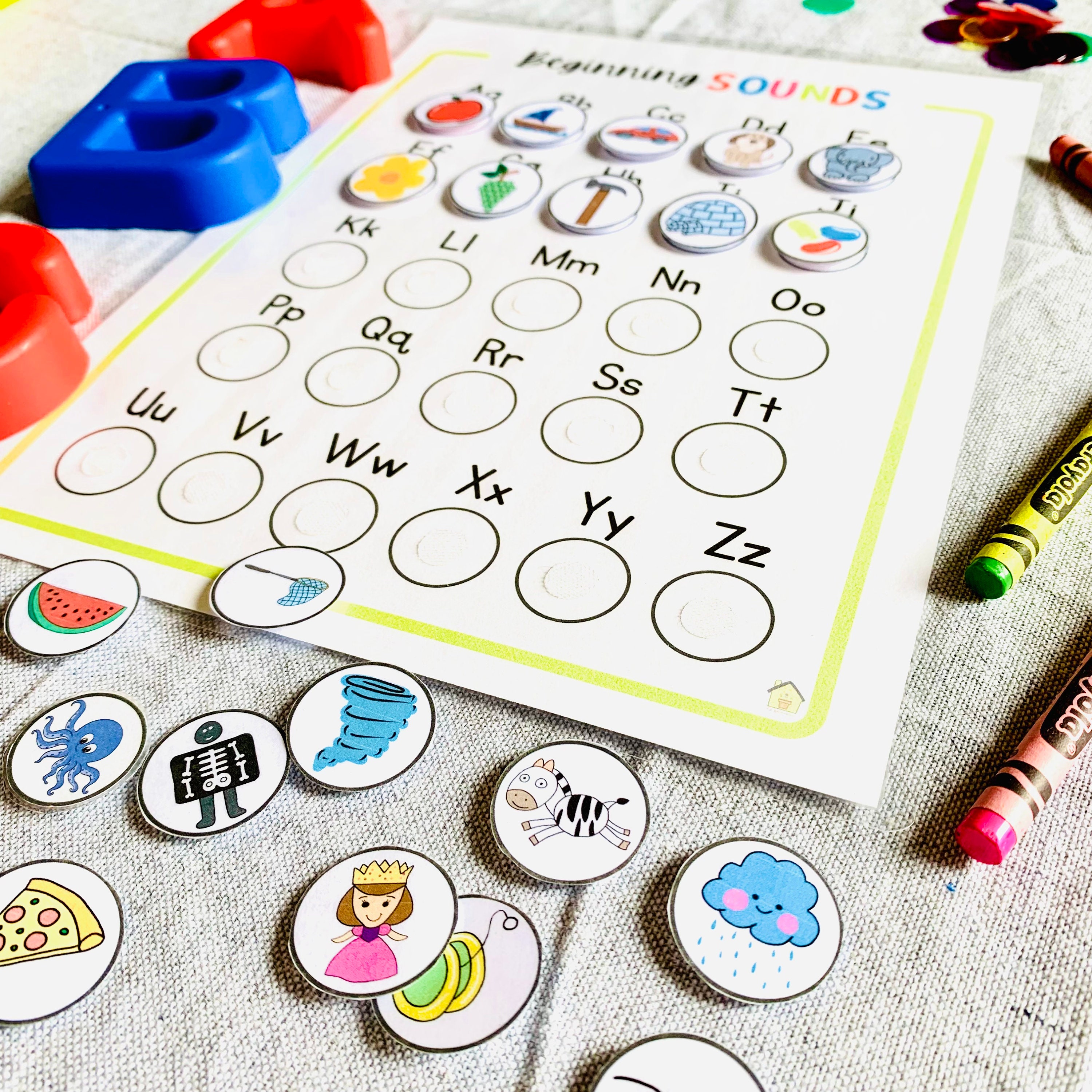 Beginning Sounds Printable, Printable Alphabet Learning, Homeschool ...