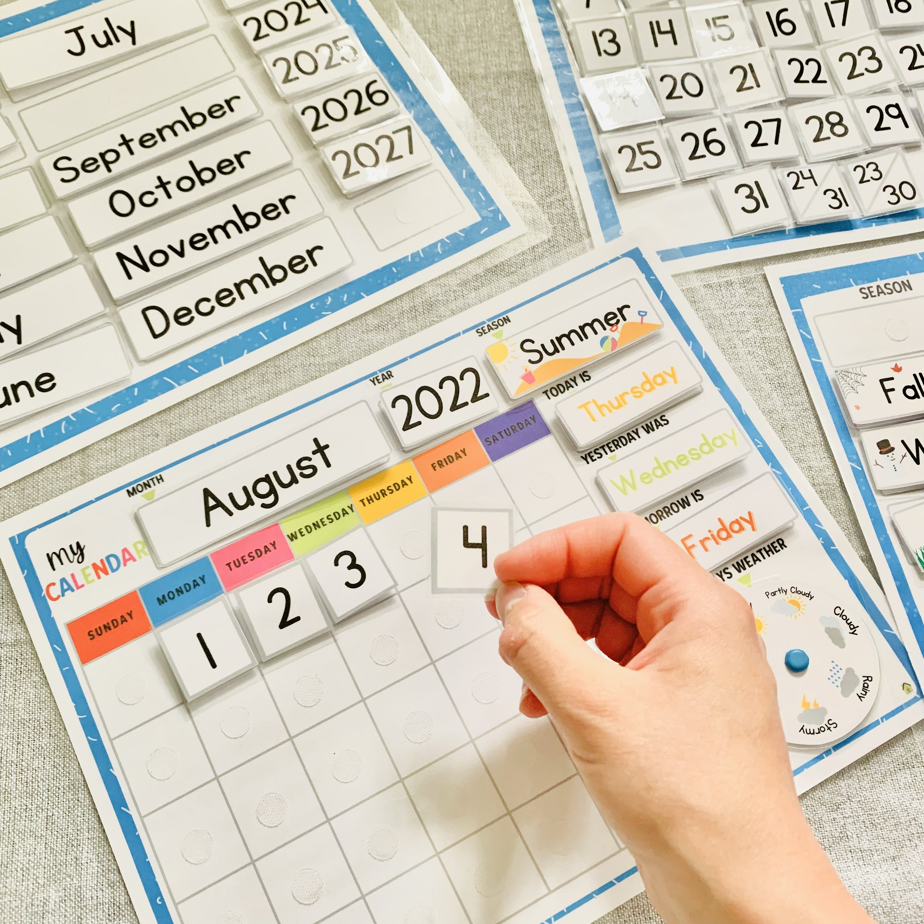 Kids Daily Calendar, Homeschool Wall Calendar, Printable Calendar, Busy ...