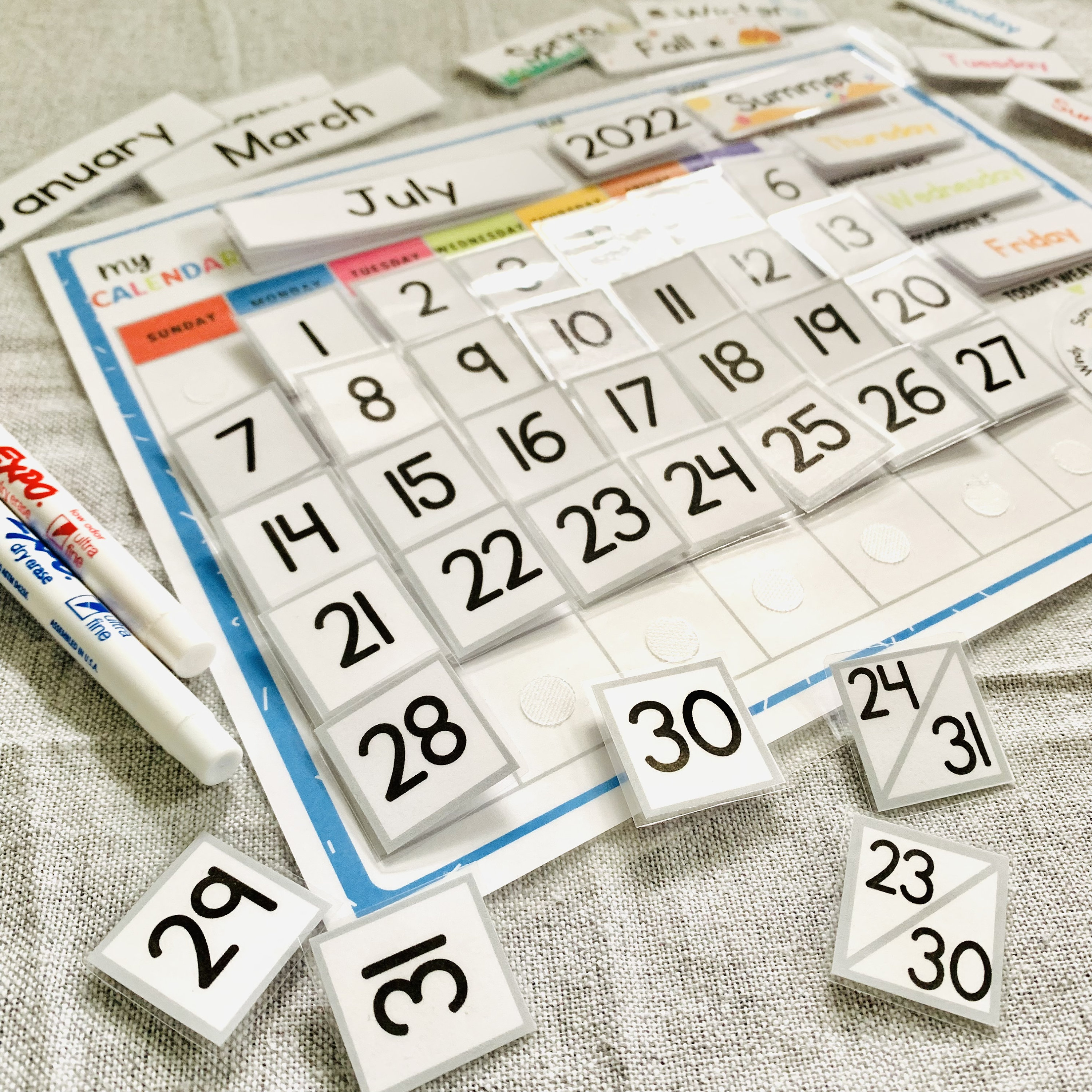 Kids Daily Calendar, Homeschool Wall Calendar, Printable Calendar, Busy ...