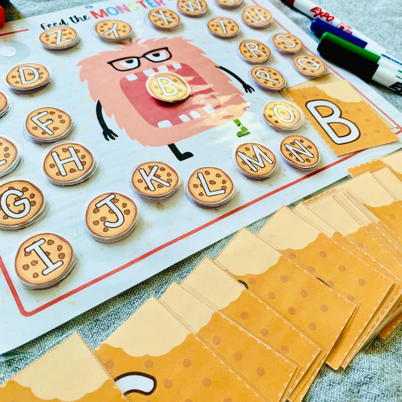Feed the Monster Alphabet Matching Printable Game | Fun ABC Letter ...