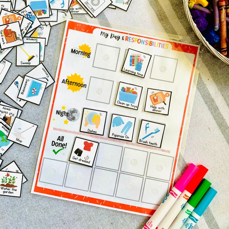 Tableau des tâches ménagères pour enfants imprimable, tableau de ma ...