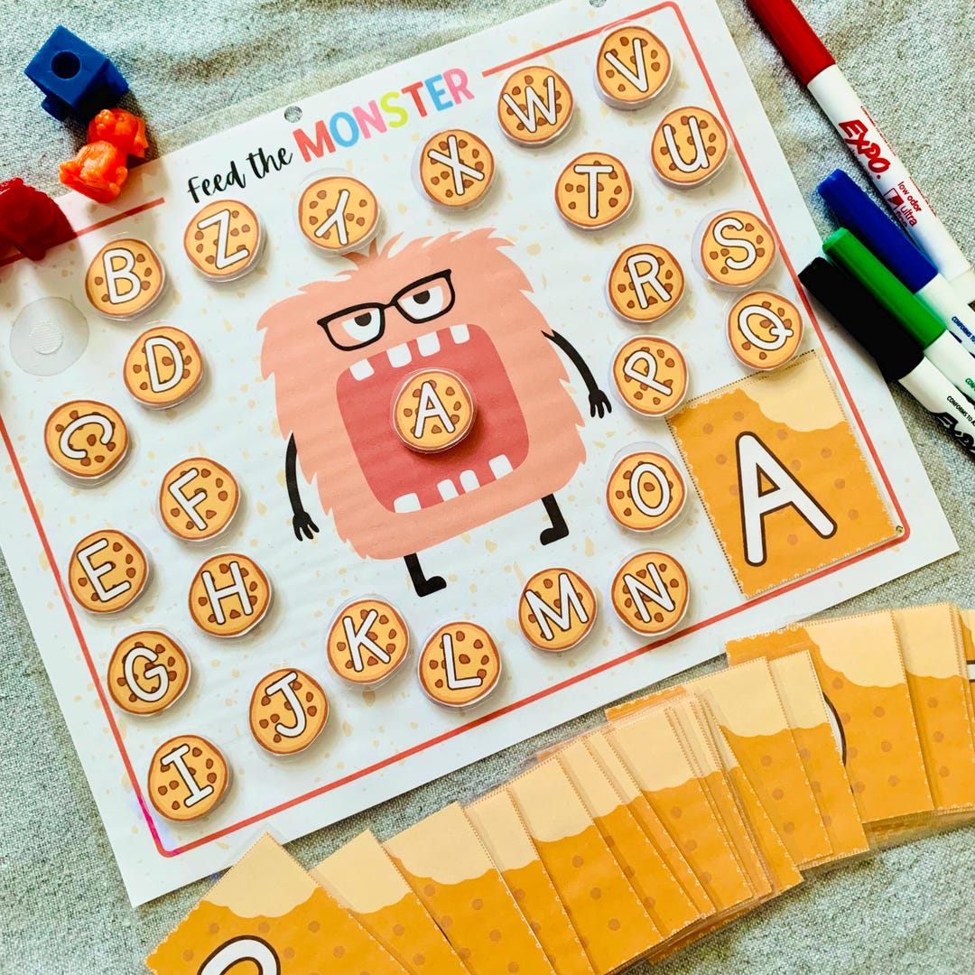 Feed the Monster Alphabet Matching Printable Game | Fun ABC Letter ...