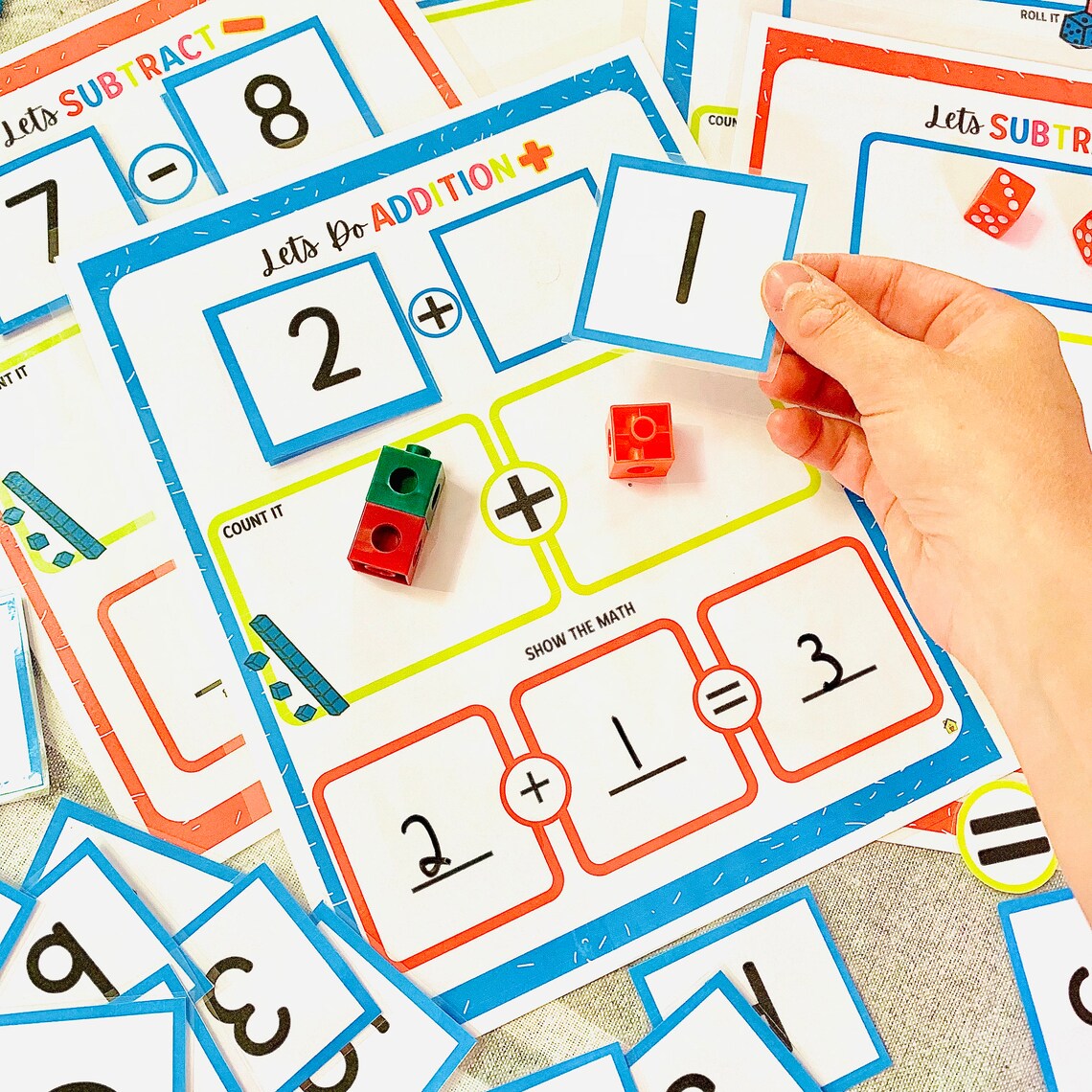 Kindergarten Math Printable Bundle, Adding and Subtraction Worksheets ...