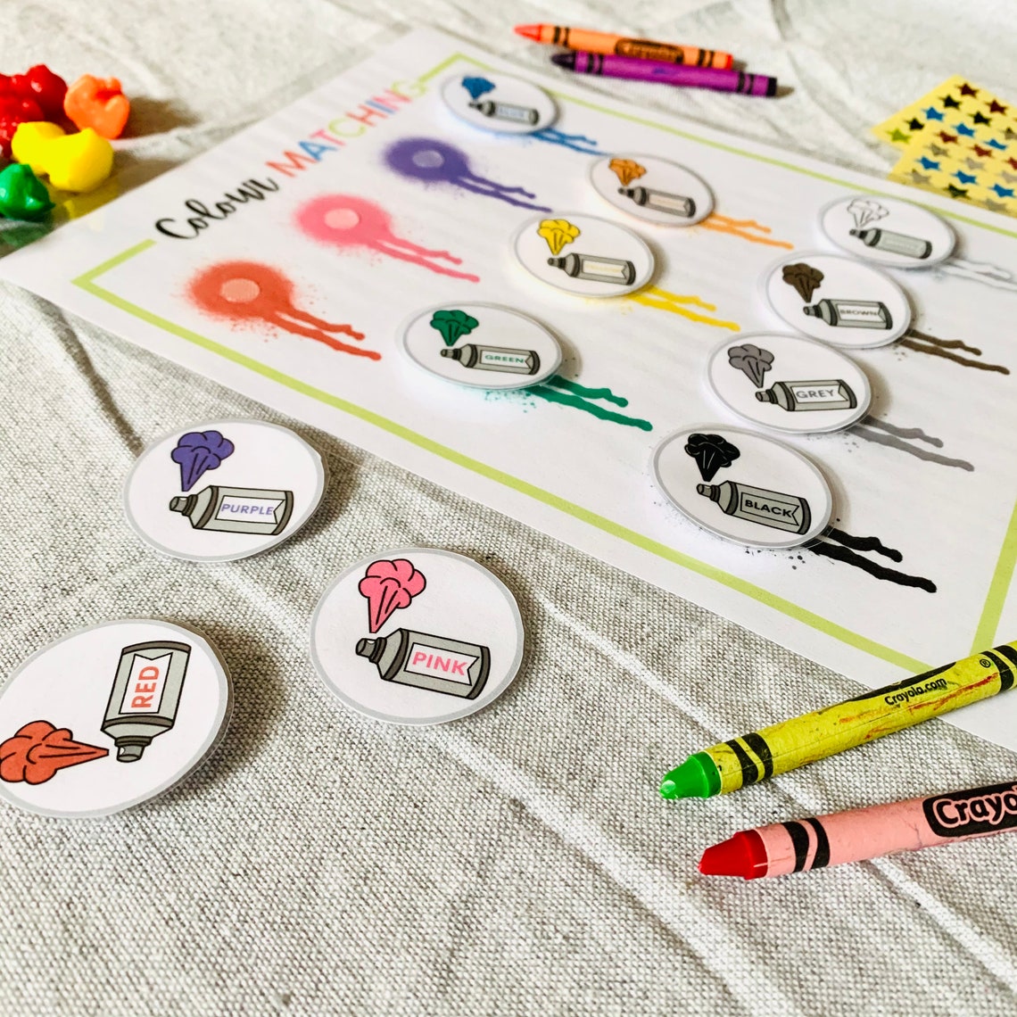 Color Matching Printable, Colour Sorting Activity, Toddler Learning ...
