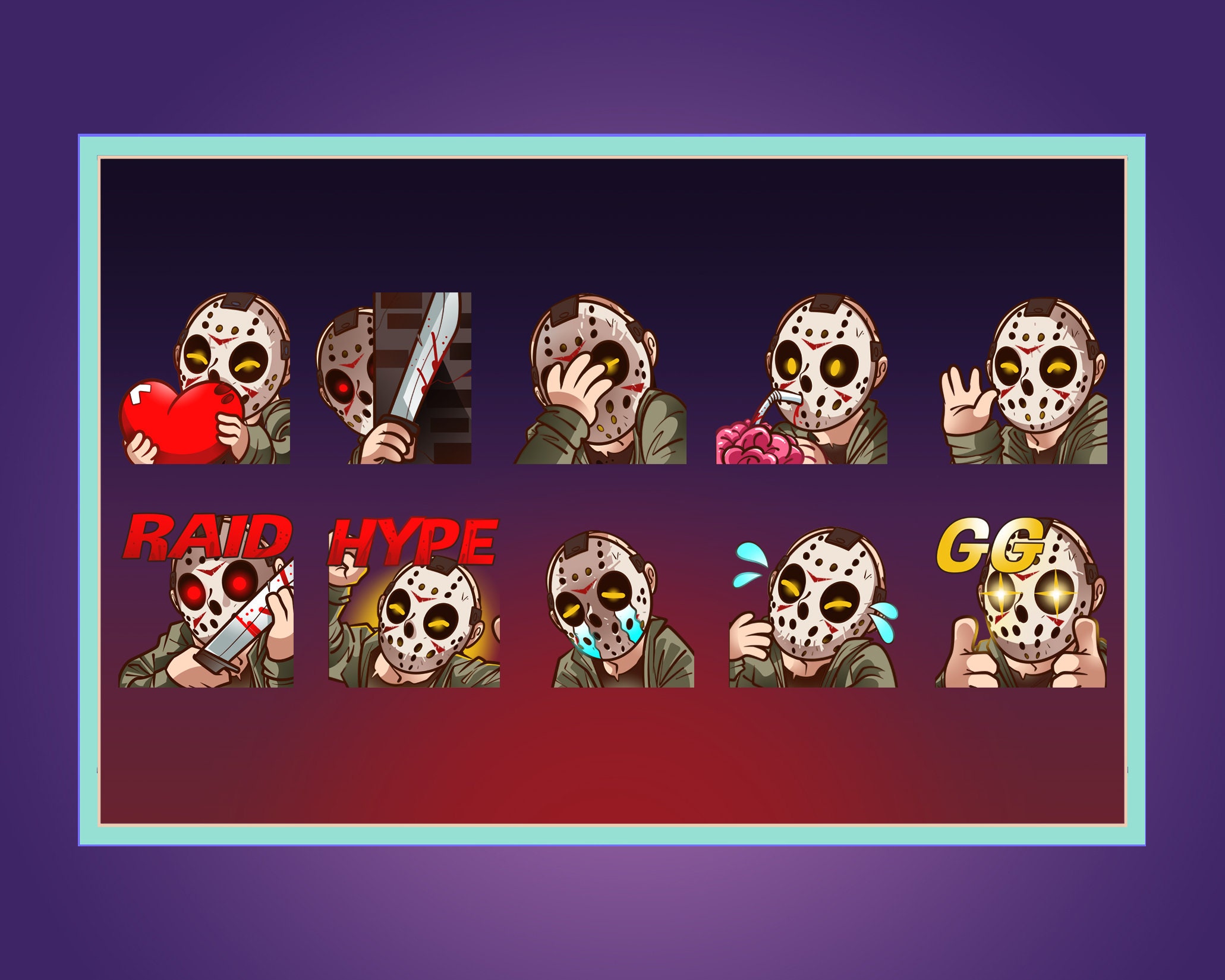 Jason twitch emotes / DBD emote / horror emote / twitch emote - Etsy España