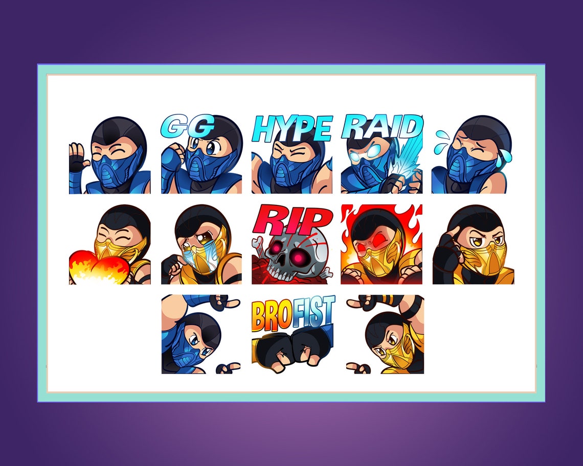 Twitch Emotes Kombat Scorpion and Sub Zero | Warrior | Discord | Twitch ...
