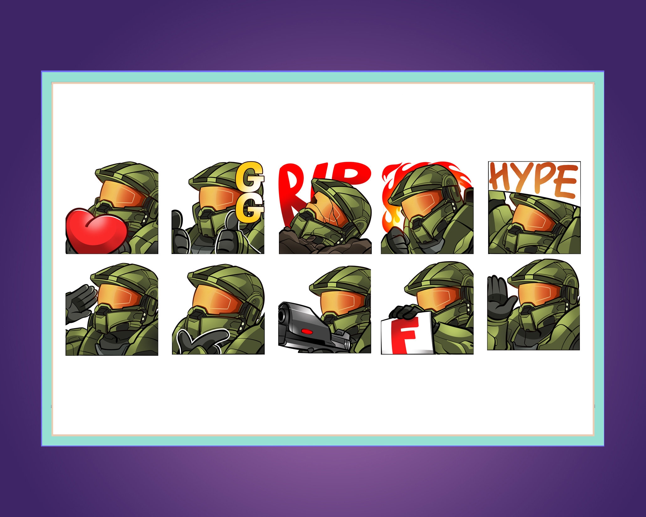 Twitch Emotes Master Chief : Halo Game Inspired | Twitch Soldier Emote ...