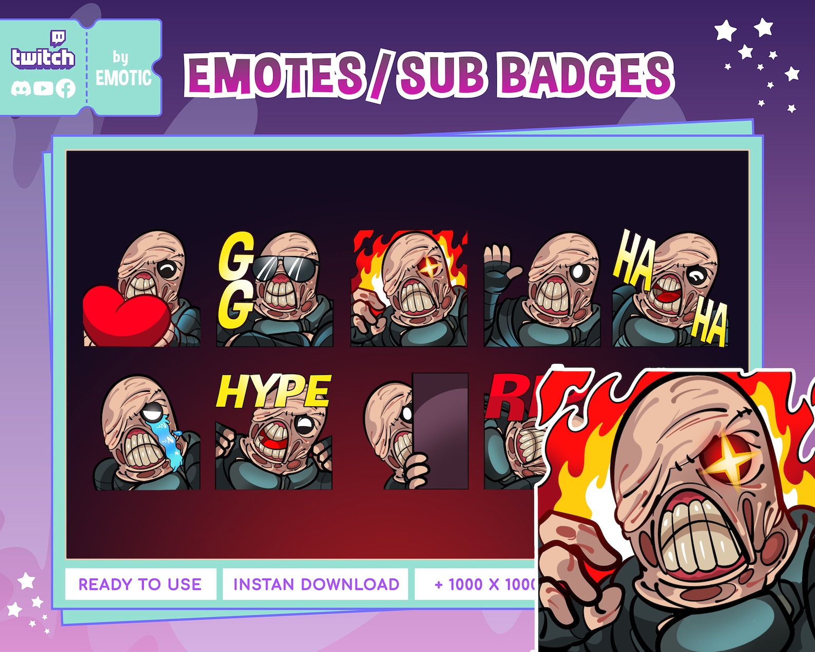Twitch Emotes | Nemesis | Dbd Emotes | Resident Evil Emotes| for ...