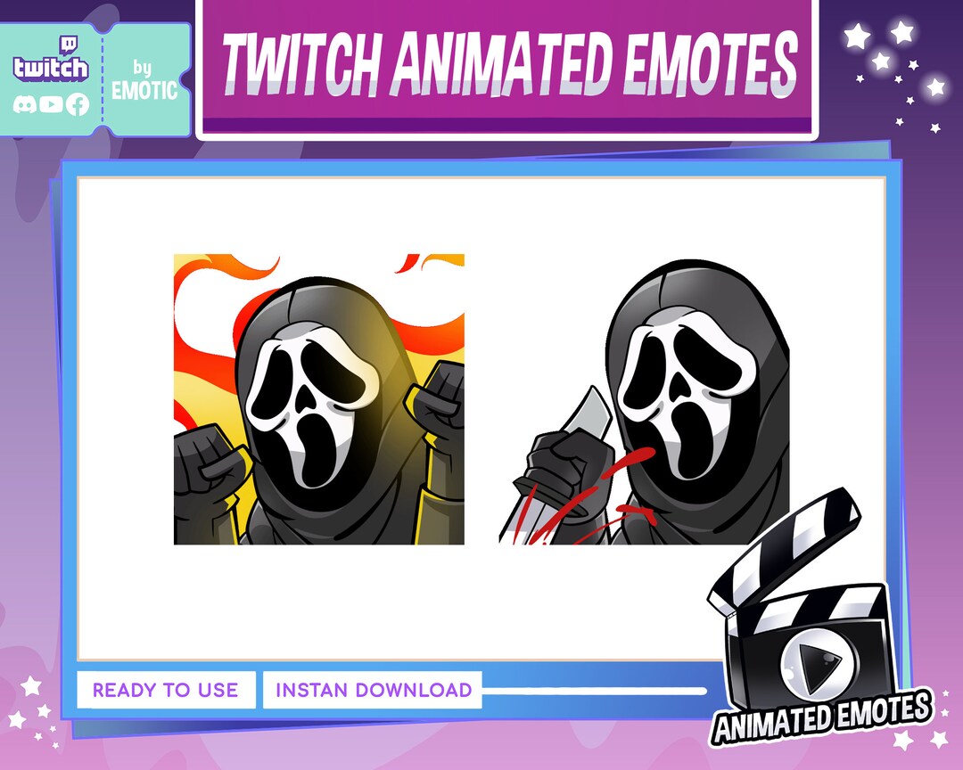 Animated Emotes Ghost Face Emote Ghost Face Twitch Emote Rage Raid ...