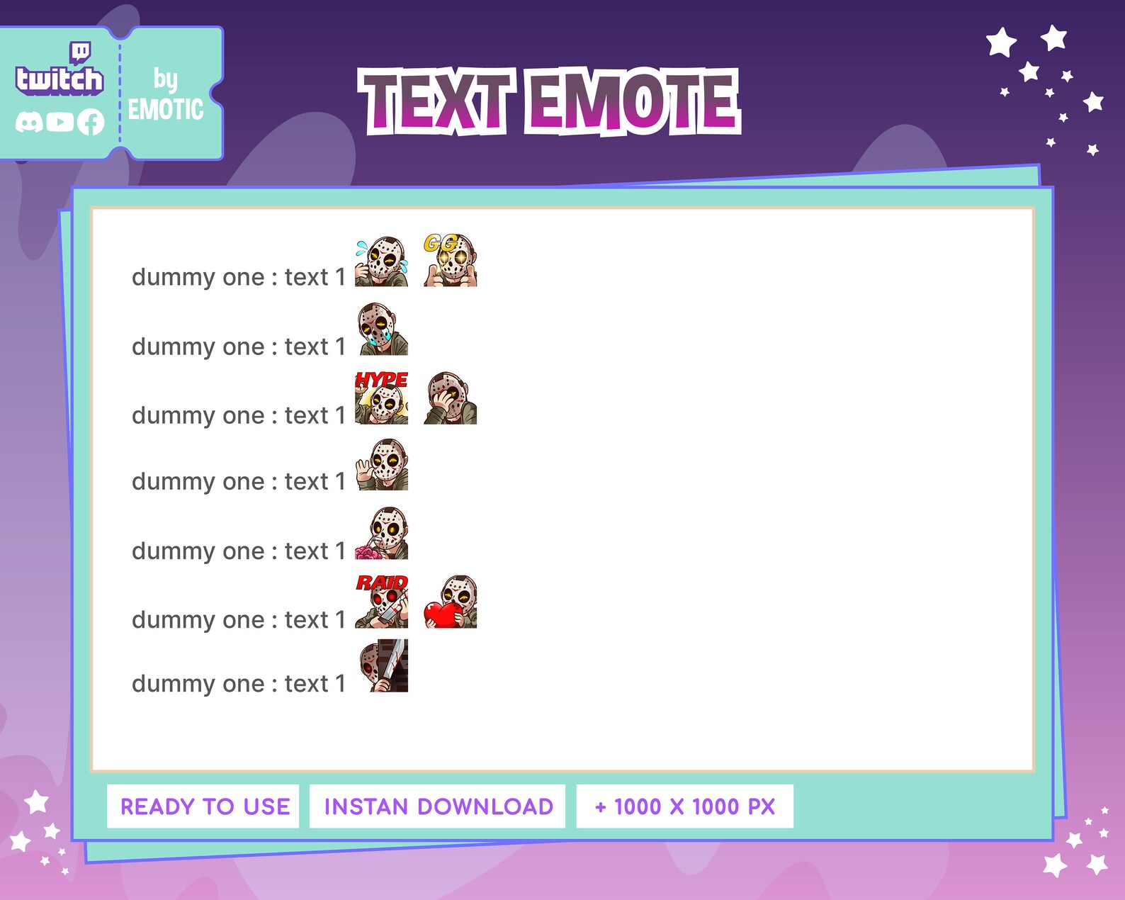 Jason Twitch Emotes | DBD Emote | Horror Emote | Twitch Emote | for ...