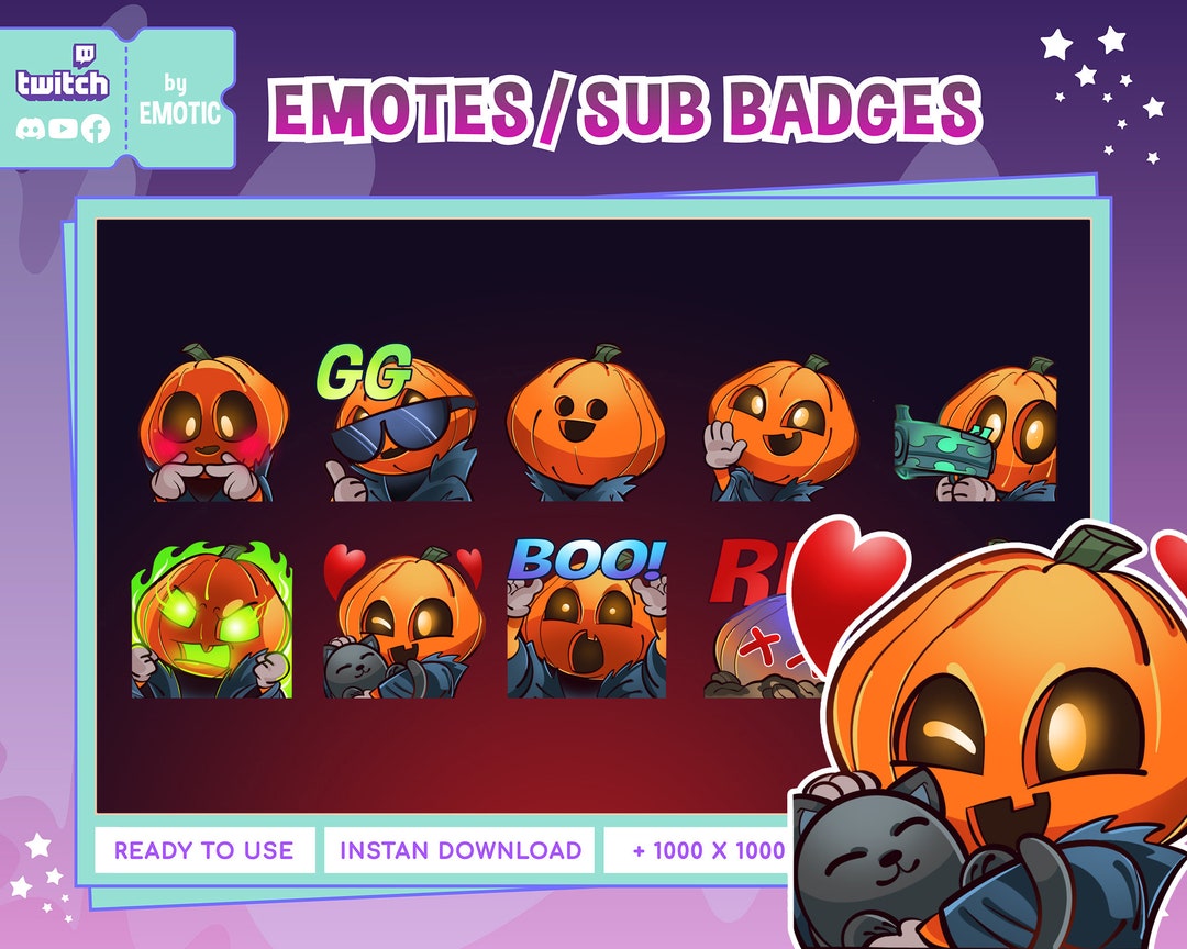 Pumpkin Twitch Emotes Chibi Spooky Pumpkin Emotes Dead by Daylight DBD ...