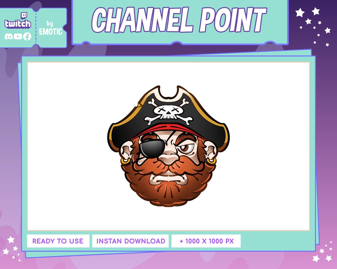 Twitch Channel Point or Emote : Pirate | Twitch Emote Design | Discord ...