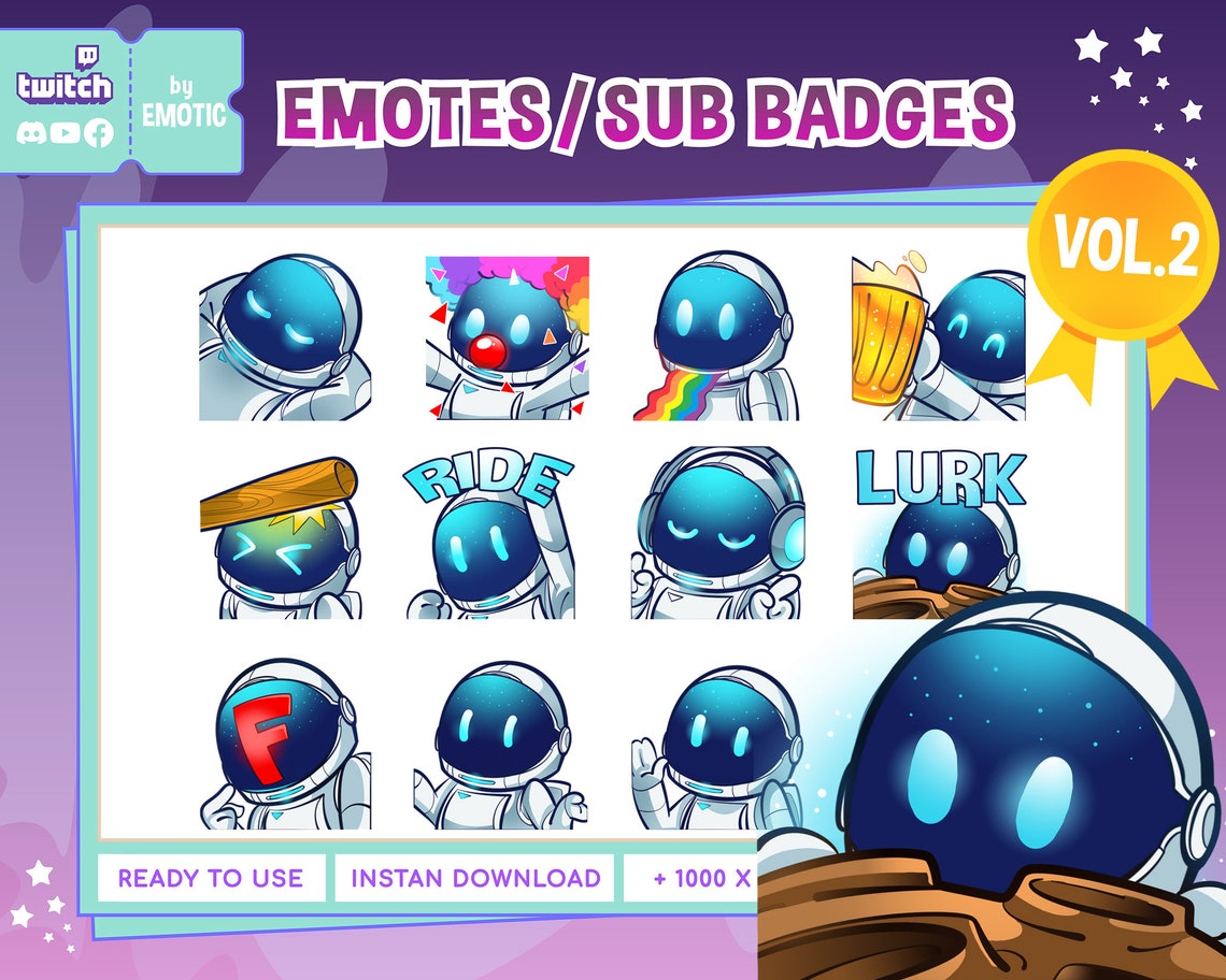 Astronaut Emotes Vol 2 Twitch Emotes Youtube Emotes Discord Emotes ...