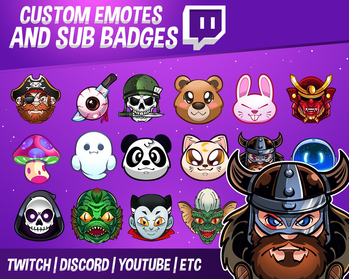Custom Twitch Emotes 5 Emotes Custom Chibi Emotes Custom Twitch Sub ...
