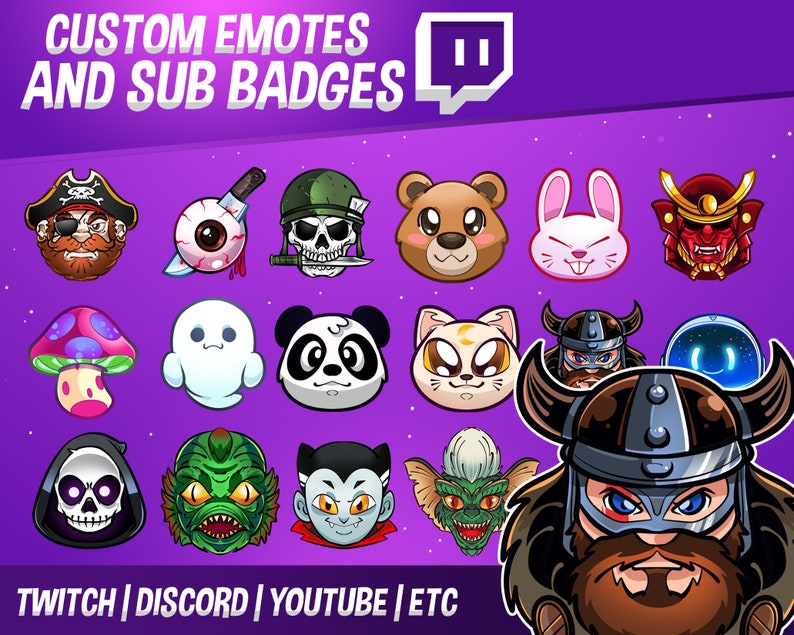 Custom Twitch Emotes 3 Emotes Custom Chibi Emotes Custom Twitch Sub ...