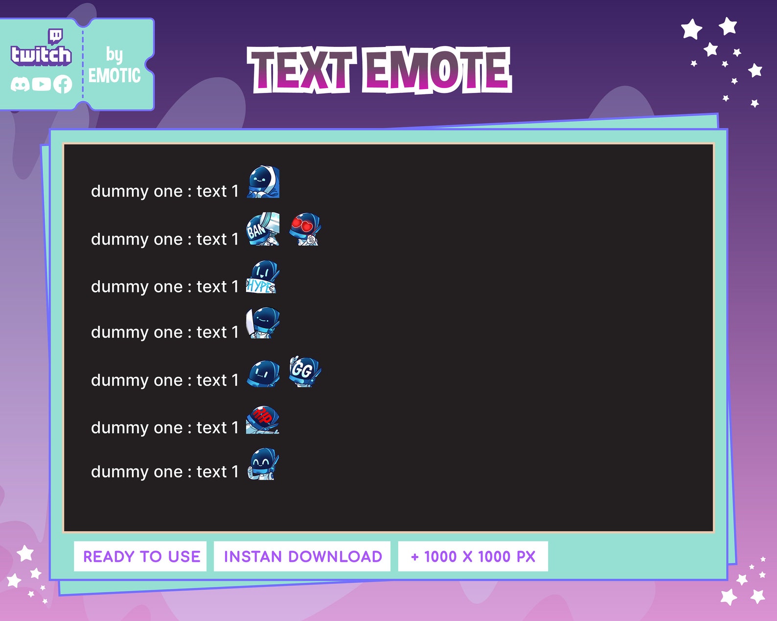 Robot Chibi Emote for Twitch-discord and Streamer Gamer - Etsy
