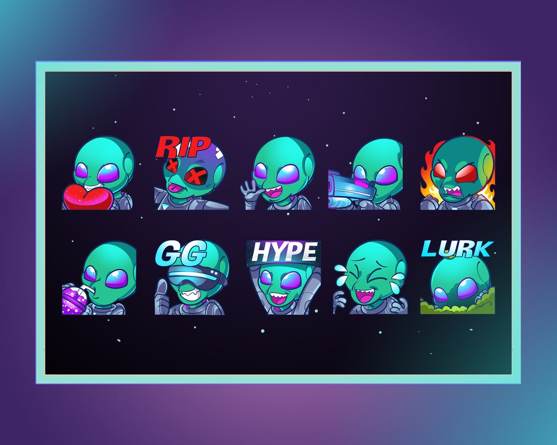Twitch Emotes - Alien Emotes - Discord Emotes - Facebook Stickers ...
