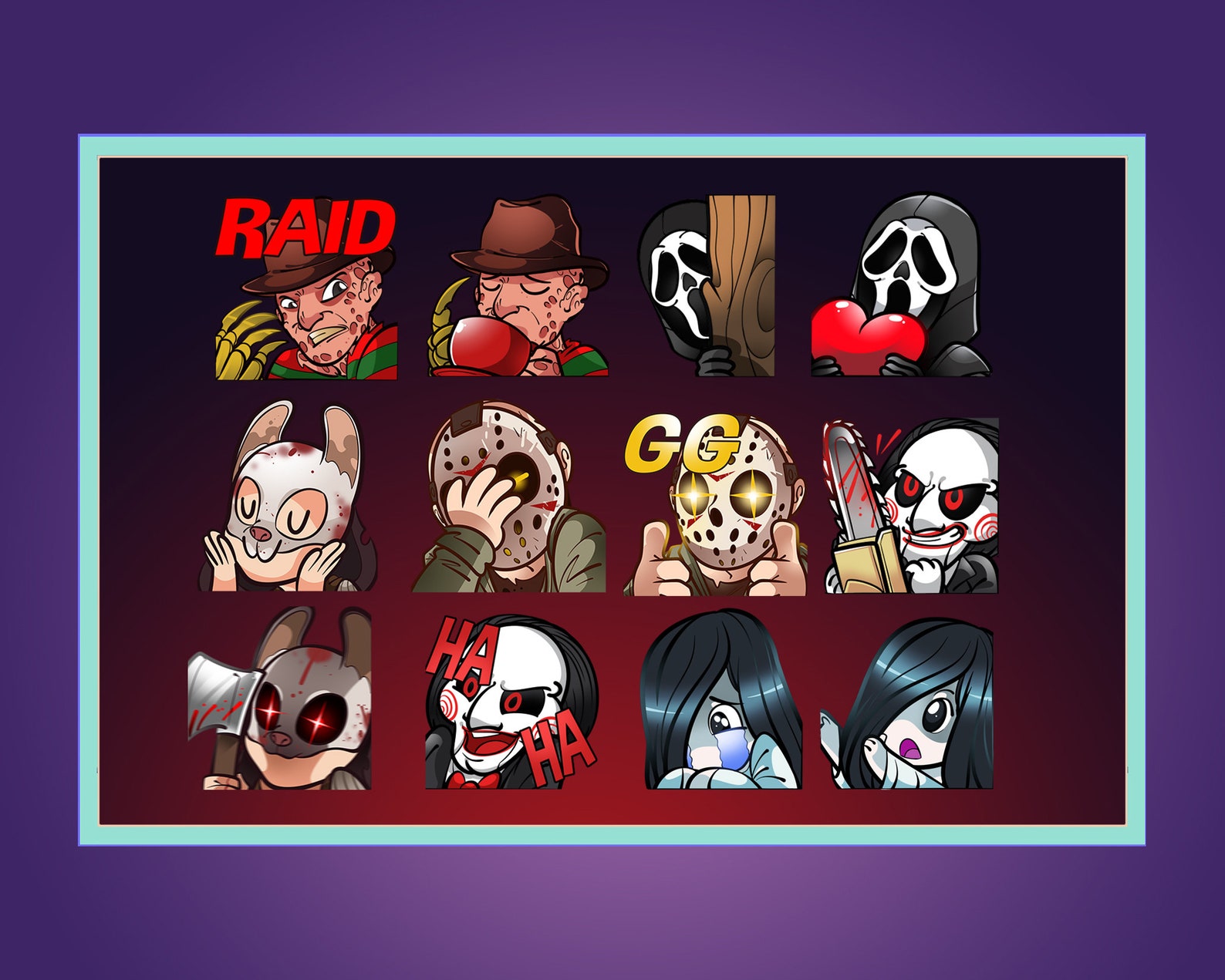 Twitch Emotes 12 Classic Horror Characters Dbd Twitch Emotes - Etsy