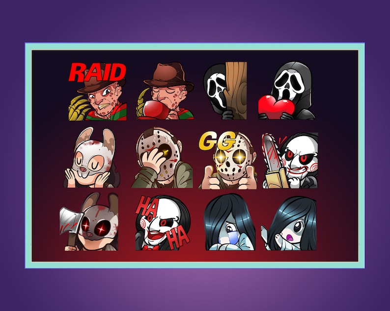Twitch Emotes 12 Classic Horror Characters Dbd Twitch Emotes - Etsy ...