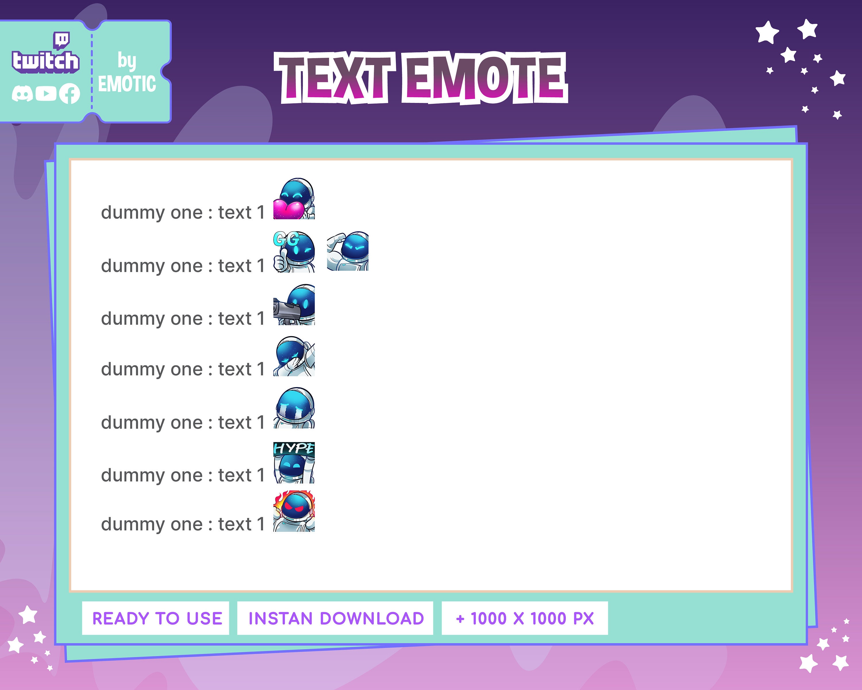 Astronaut Emotes Vol 1 Twitch Emotes Youtube Emotes - Etsy UK