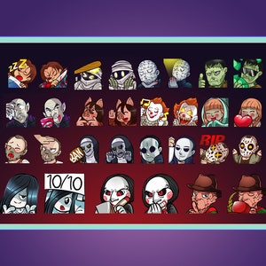 Megapack Emotes and Free 6 Sub Badges | Horror Megapack | Horror Emotes ...