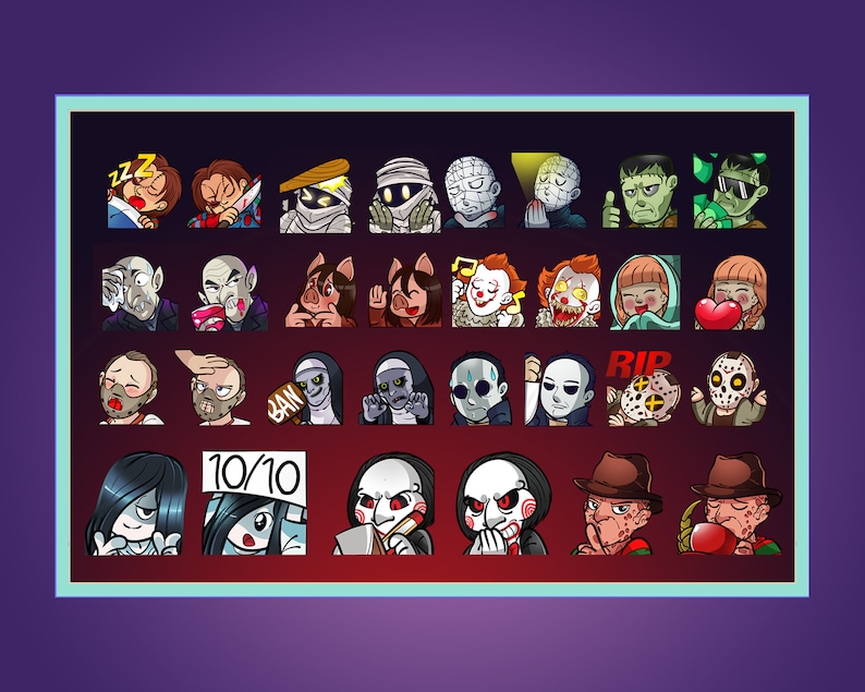 Megapack Emotes and Free 6 Sub Badges | Horror Megapack | Horror Emotes ...