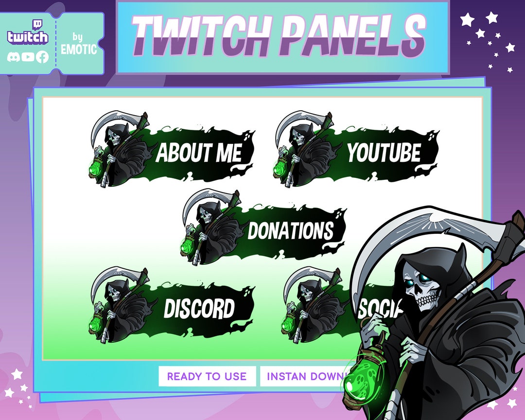 Twitch Panels | Grim Reaper Panels | Stream Graphics | Stream Element ...
