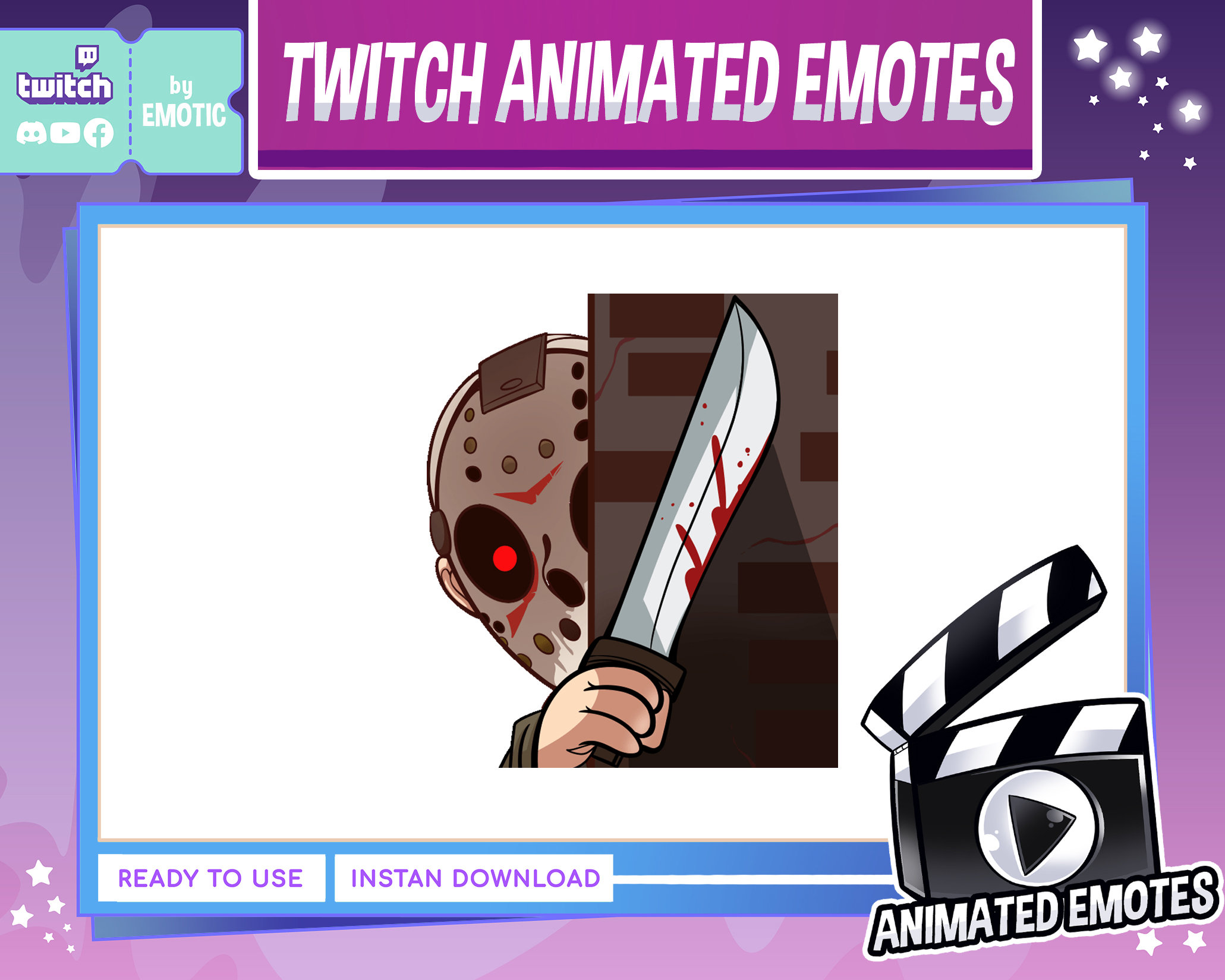 Animated Emote Jason Horror Dbd Dead by Daylight Lurk Emote Stream and ...