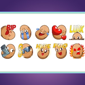 10x Potato Twitch Emotes | Potato Emote | Discord | Youtube | Streaming ...