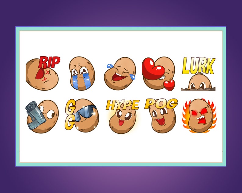 10x Potato Twitch Emotes Potato Emote Discord Youtube Streaming or ...